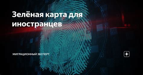 Зелёная карта для иностранцев Миграционный Эксперт Дзен