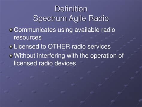 Ppt Spectrum Agile Radio Powerpoint Presentation Free Download Id