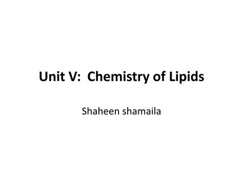 SOLUTION Chemistry Of Lipids Studypool