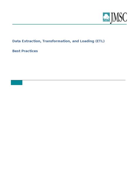 Etl Best Practices 13 Pdf Data Quality Databases
