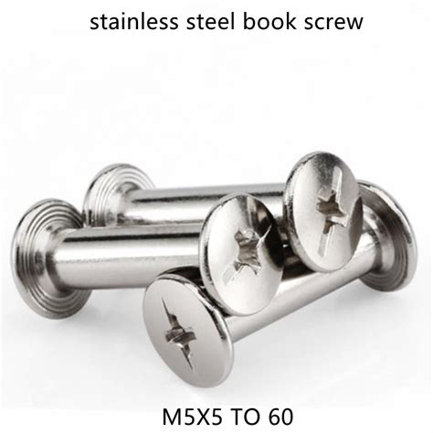 10pcslot M5 6 To 60mm Stainless Steel Chicago Screw Sex Bolt Book Binding Post Screws Riveted