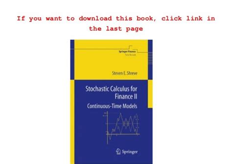 stochastic calculus for finance ii continuous time models v 2