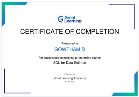 Gowtham R On Linkedin Im Happy To Share That Ive Obtained A New Certification Sql For…
