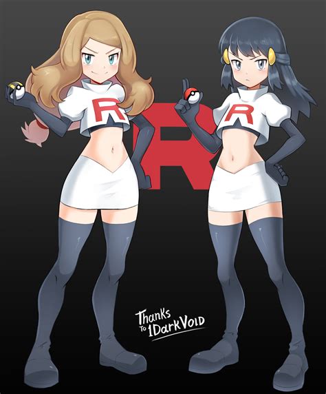 Team Rocket Serena And Dawn Commissioned By 1darkvoid Thanks For All The