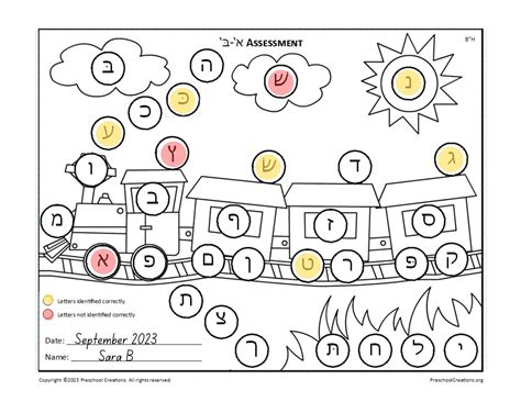 Alef Beis Assessment Preschool Creations