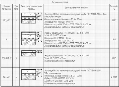 Экспликация полов