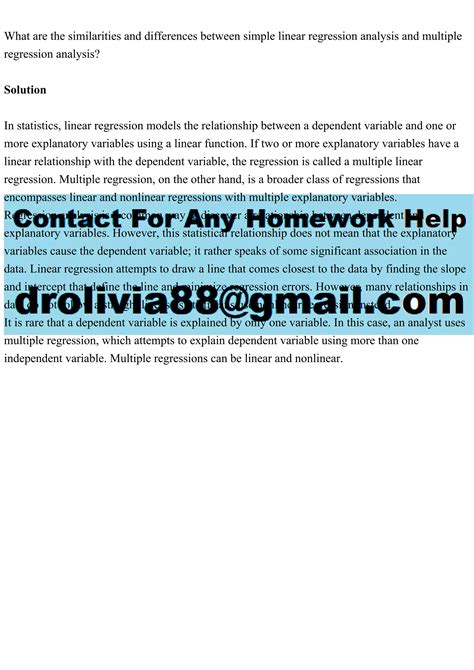What Are The Similarities And Differences Between Simple Linear Regrpdf
