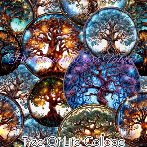 Tree Of Life Collage Purpleseamstress Fabric