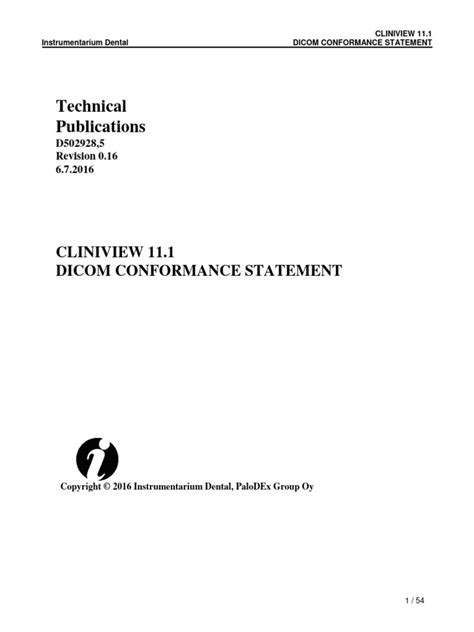 Cliniview 111 Dicom Conformance Statement R5 Pdf Information And