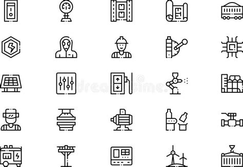 Industrial Process Icons Collection Is A Vector Illustration With Editable Stroke Stock Vector
