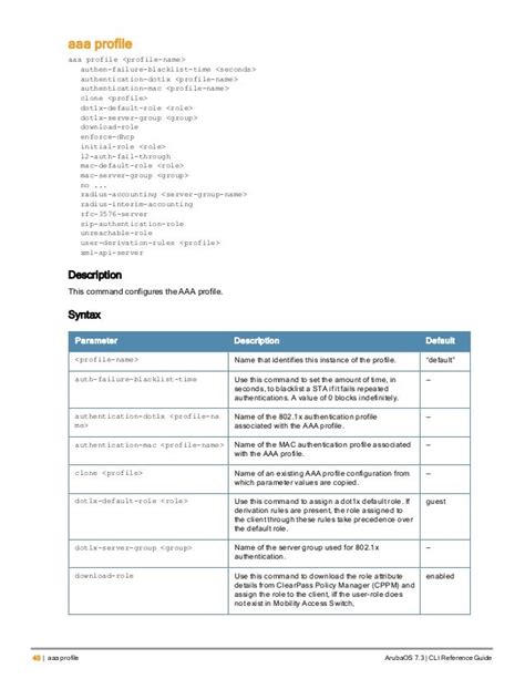 aruba os 7 3 command line interface reference guide