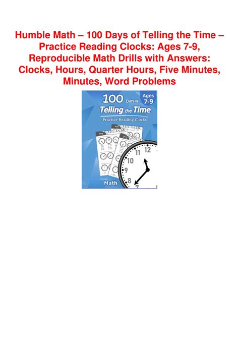 Ppt Pdf Read Download Humble Math 100 Days Of Telling The Time