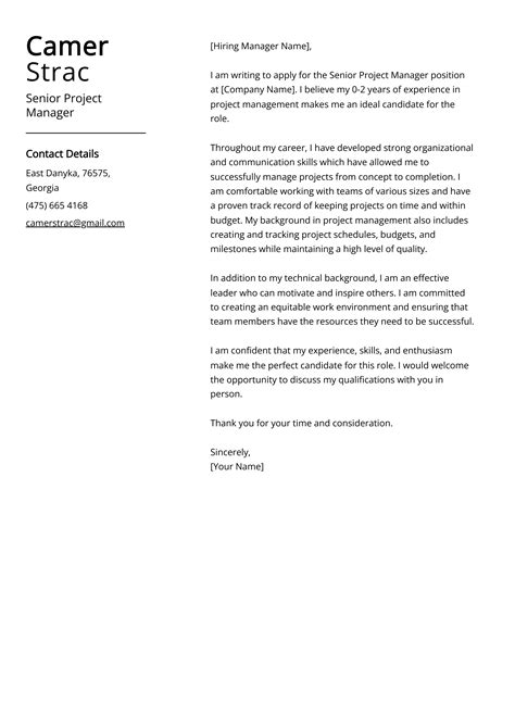 Senior Project Manager Cover Letter Examples Template And 20 Tips