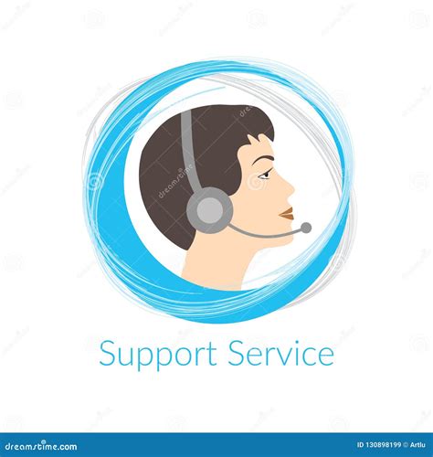 Customer Support Service Agent With Headset Stock Vector Illustration Of Female Reception