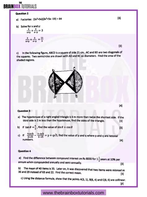 Icse Class 9 Mathematics Sample Paper For 2020 2021 The Brainbox Tutorials