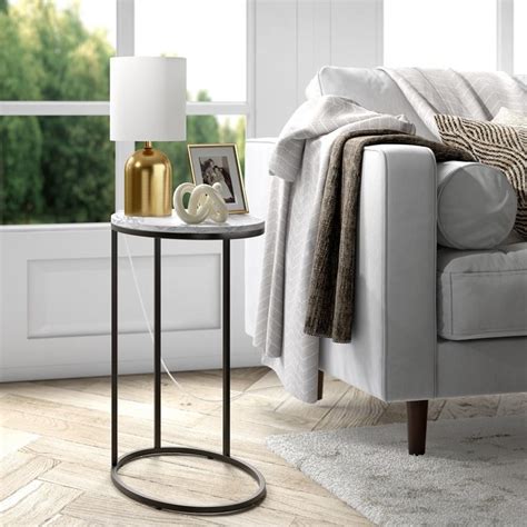 Hudon And Canal 13 25 Tall Mini Lamp With Fabric Shade Brass White Elegant Accent For Bedroom