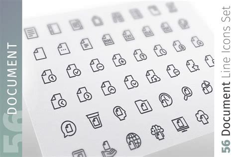 Document Line Icons Set