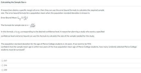Solved Calculating The Sample Size Mathbf N If Chegg