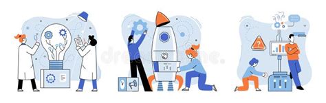 Team Solving Complex Problems Teamwork Vector Illustration Metaphor Stock Vector Illustration