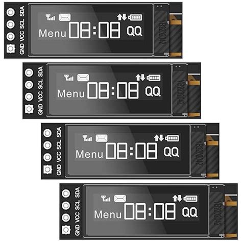 Makerfocus 4pcs I2c Oled Display Module 0 91 Inch I2c Ssd1306 Oled Display Module White I2c Oled