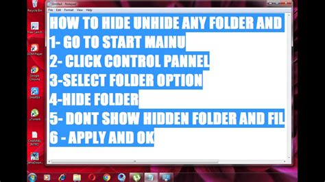 How To Hide Unhide Any Files And Folder On Computer Laptop Youtube