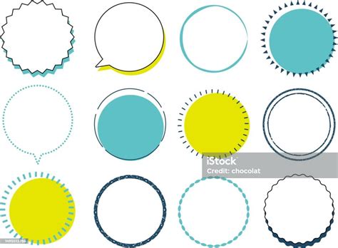 Round Frame Speech Bubble Heading Set Stock Illustration Download