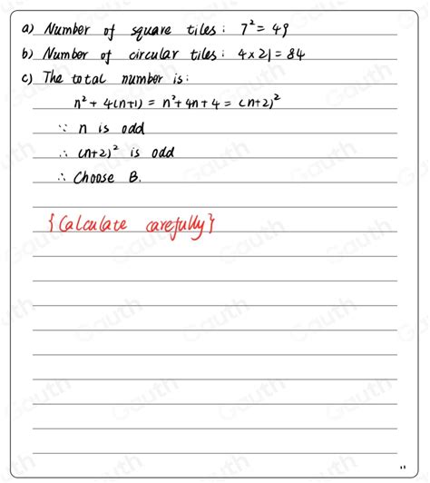 Solved A Sequence Of Patterns Is Made From Circular Tiles And Square Tiles Here Are The First