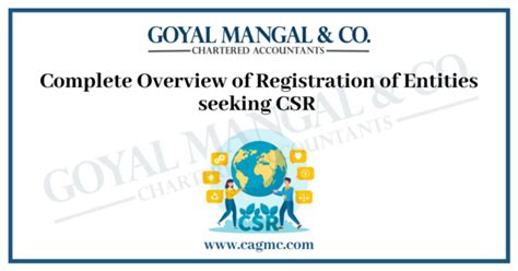Registration Of Entities Seeking Csr Complete Overview Cagmc