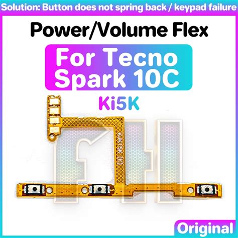 Power Volume Button Flex For Tecno Spark C Ki K Switch On Off Key Mute Button Ribbon Flex