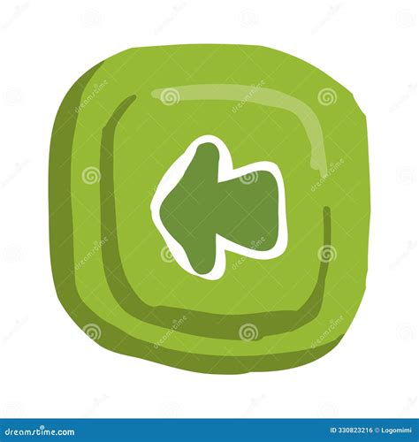 Back Button Left Arrow Button In Cartoon Doodle Style Mobile App Asset Video Game Ui Button