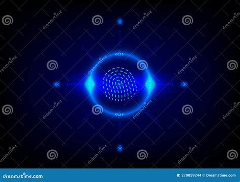 Cyber Security And Cyber Crime Concept Electronic Fingerprint On