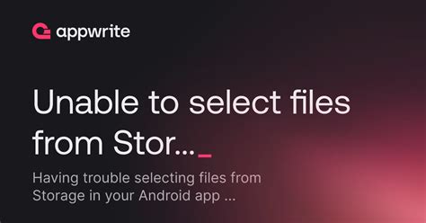 Unable To Select Files From Storage Threads Appwrite