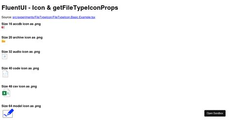 Fluentuireact File Type Icons Examples Codesandbox