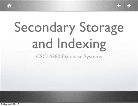 Pdf Secondary Storage And Indexing Dokumen Tips