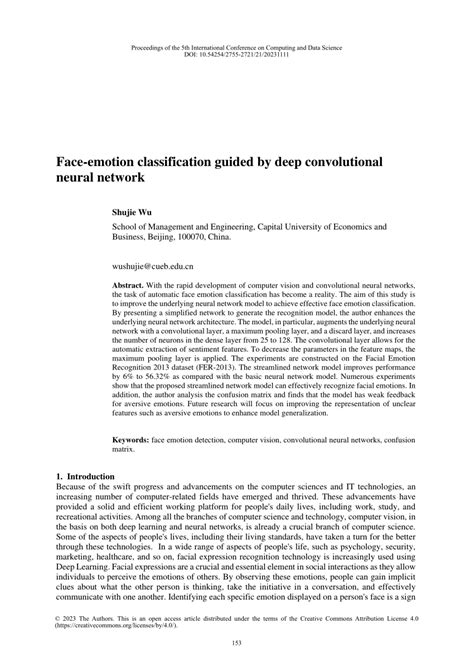 Pdf Face Emotion Classification Guided By Deep Convolutional Neural