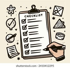 Check List Hand Drawn Vector Icon Stock Vector Royalty Free
