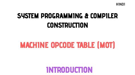 Explain Machine Opcode Table What Is Machine Opcode Table Short Note
