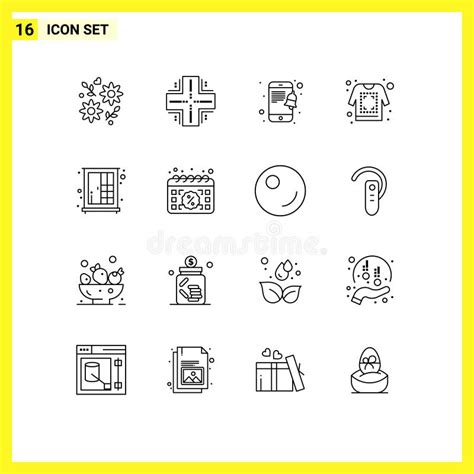 Pack Of 16 Creative Outlines Of Furniture Sketch Server Shirt Print Stock Vector