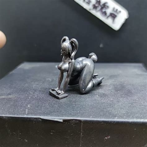 Chinese Bronze Copper Statue Hand Carved Mini Sex Beauty Girl Figurine