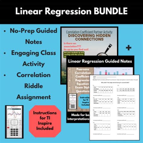 Linear Regression Notes Activity And Assignment Full No Prep