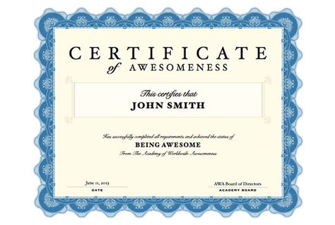 Create A Custom Certificate Of Awesomeness For You