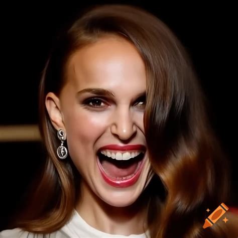 Natalie Portman Laughing Heartily With Crinkled Eyes On Craiyon