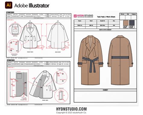 도식화 작업지시서 코트 아우터 디자인 도식화 작업지시서 합본 헤이든스튜디오