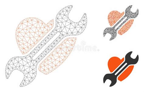 Heart Surgery Vector Mesh Carcass Model And Triangle Mosaic Icon Stock Vector Illustration Of