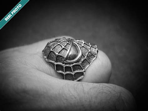 Marvel Spider Man Ring Man Ring 3d Print 3d Printed Jewelery Silver 3d Printed