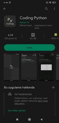 Telefondan Python programlama öğrenme siteeem