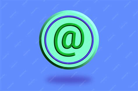 premium photo 3d at button icon illustration