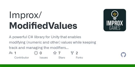 Github Improxmodifiedvalues A Powerful C Library For Unity That Enables Modifying Numeric