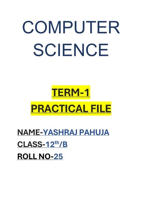 Computer Science Practicalpdf