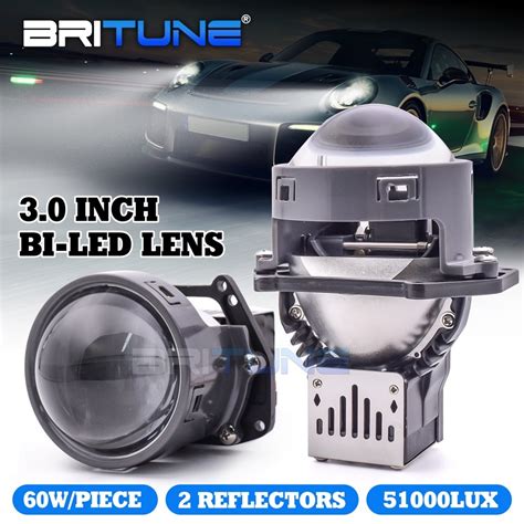 120w Bi Led Projector Headlight Retrofit Custom Upgrade Kit 3 Inch High Low Beam Lens Hella 3r